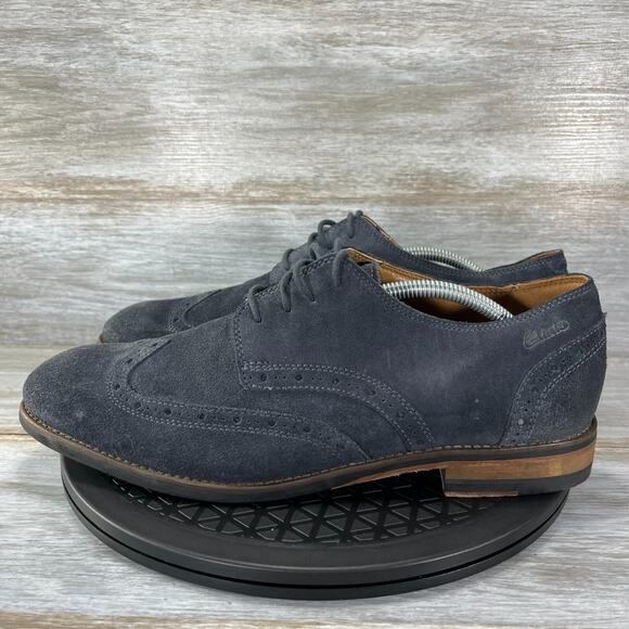 Clarks | Shoes | Clarks Mens Exton Blue Suede Lace Up Brogue Formal ...